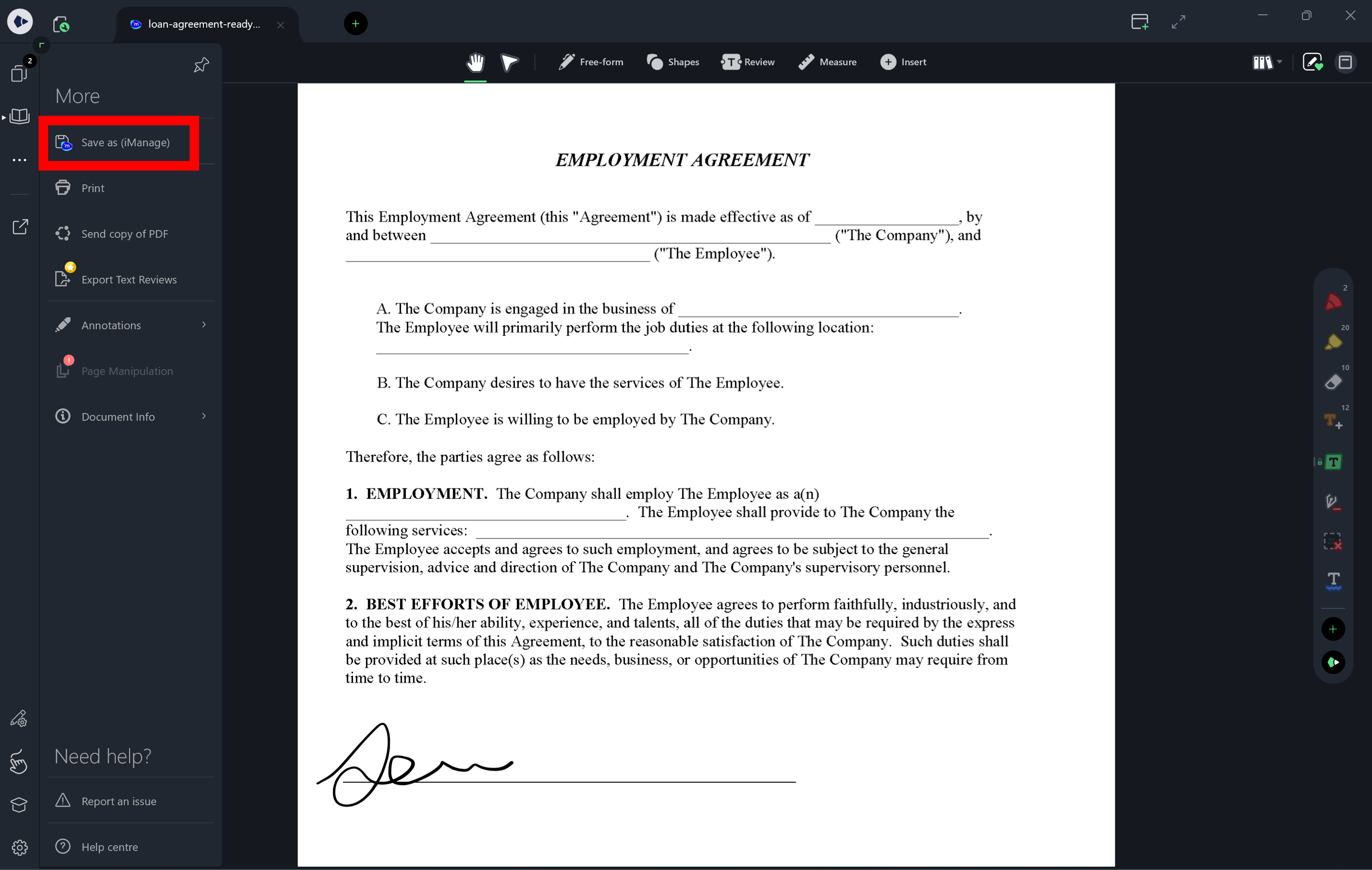 Drawboard PDF: iManage integration – Drawboard Help Centre
