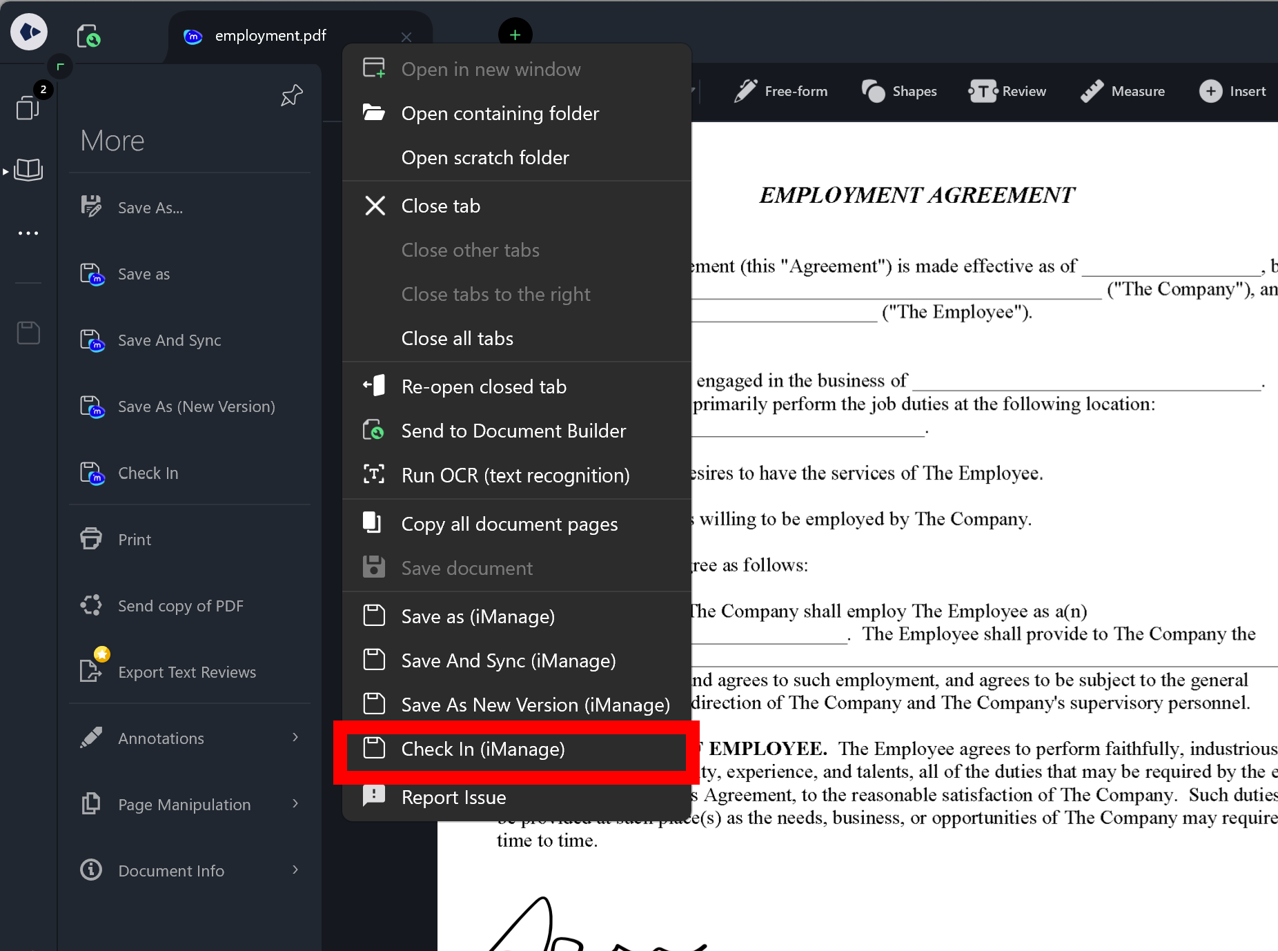Drawboard PDF: iManage integration – Drawboard Help Centre