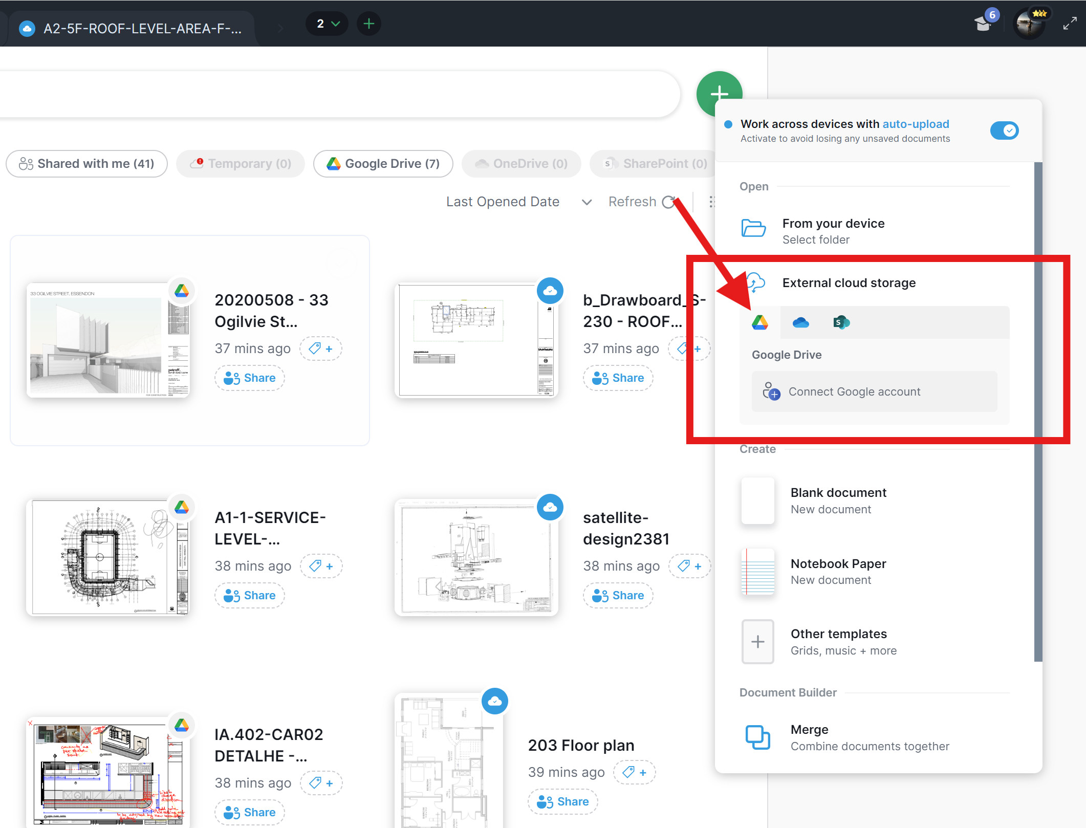 Connecting external cloud storage services with Drawboard PDF ...